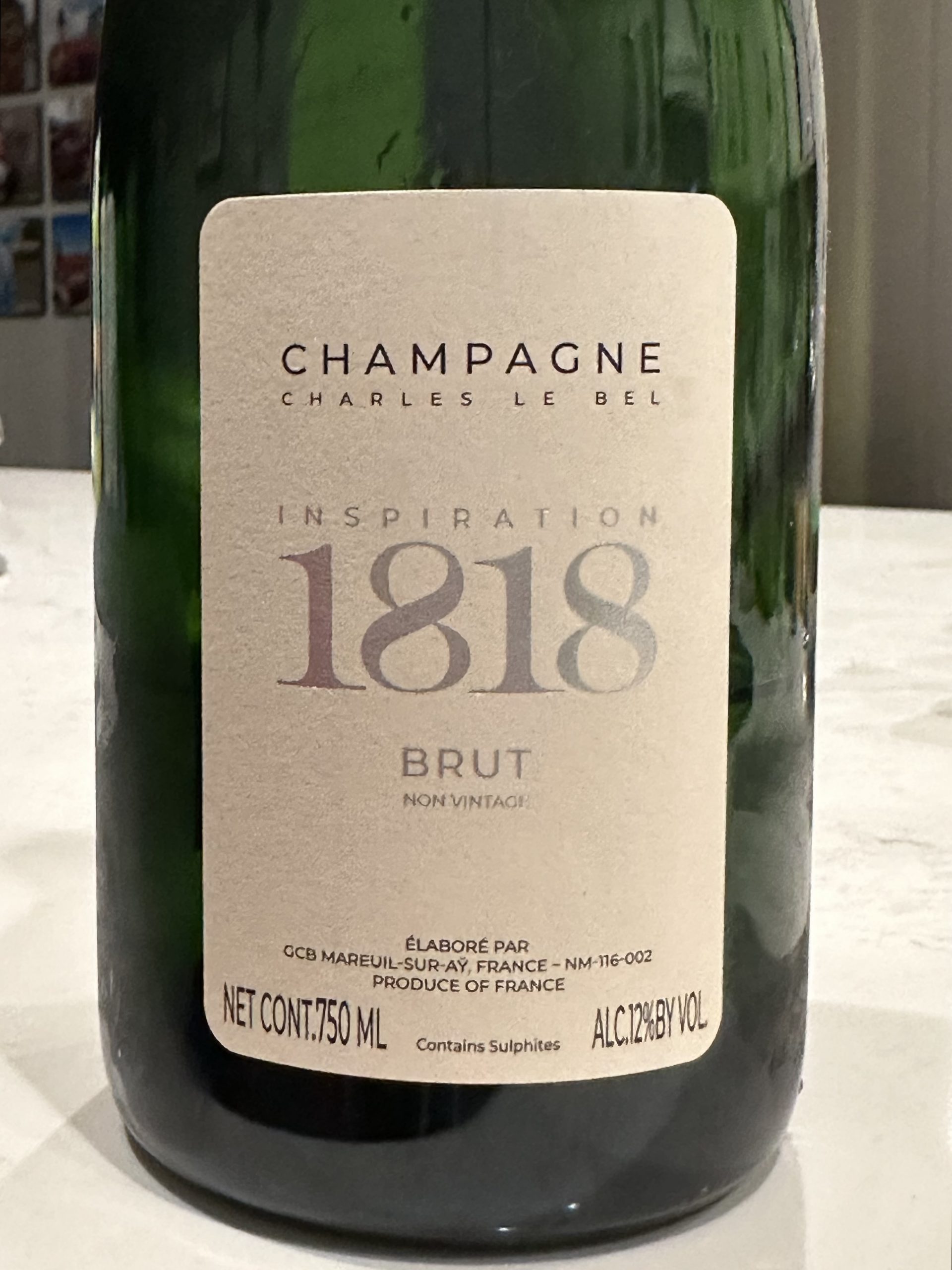 Charles Le Bel “Inspiration 1818” Brut Champagne – Consume Champagne